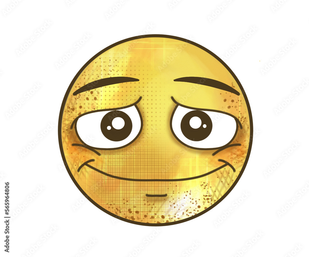 Part of a collection of hand-drawn emoticons, the ' sympathy' emoji is ...