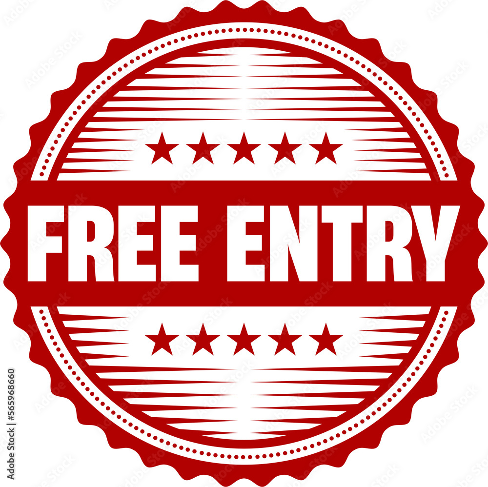 Free entry grunge rubber stamp. Vintage old red color, Vector element ...