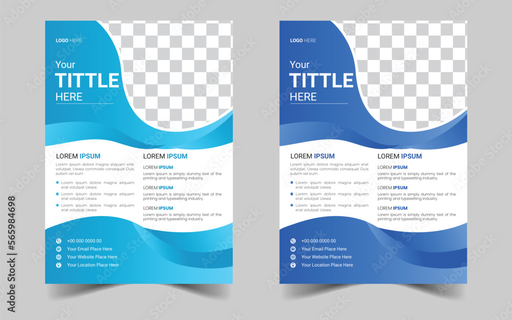 School admission flyer template design. Set of flyers for Studying ...