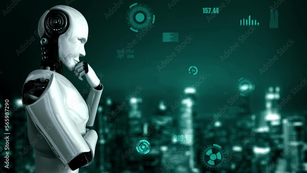 Video „Futuristic robot artificial intelligence huminoid AI for ...