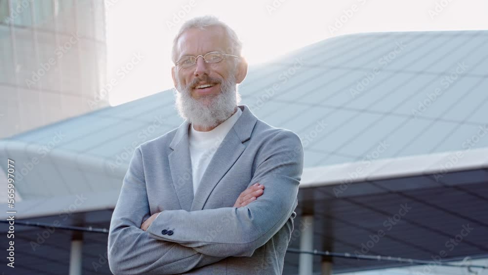 Confident happy mature older business man leader, smiling mid aged ...