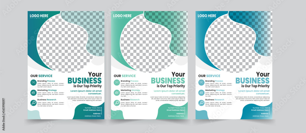 3 different color at once poster flyer pamphlet brochure cover design ...