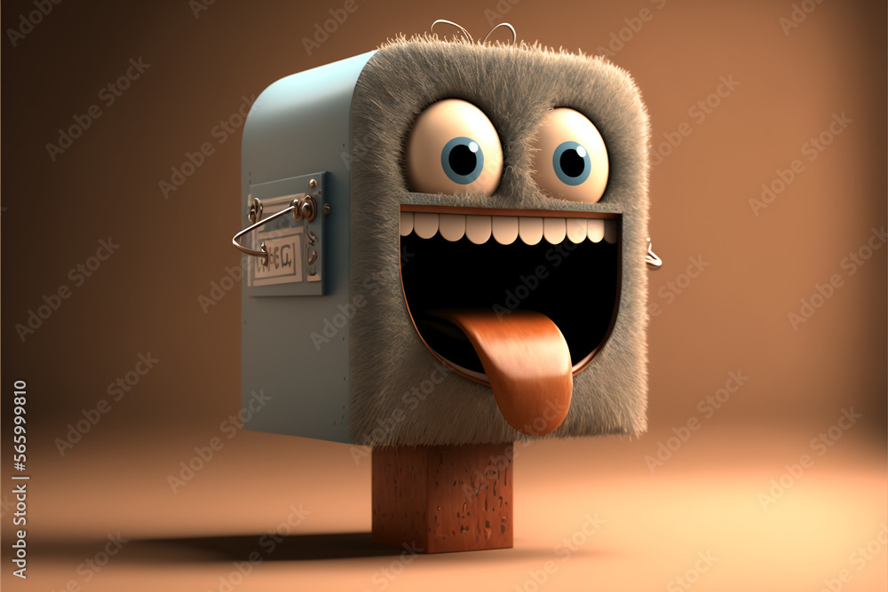 funny post box cartoon character. Generative AI Stock Illustration ...