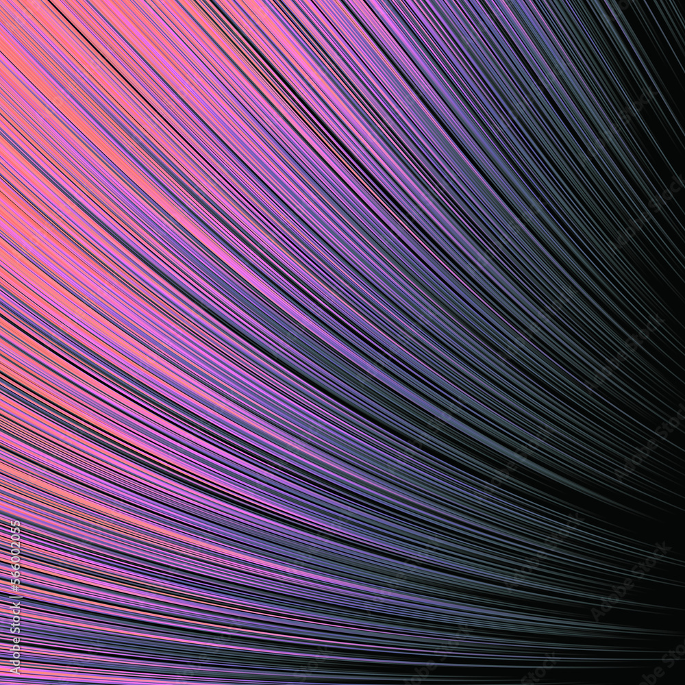 Abstract Dark Background with Flow Field of pink/violet Lines Stock ...