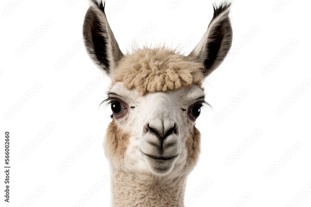 Charming Llama: Closeup Portrait of Adorable Camelid Animal Peering ...