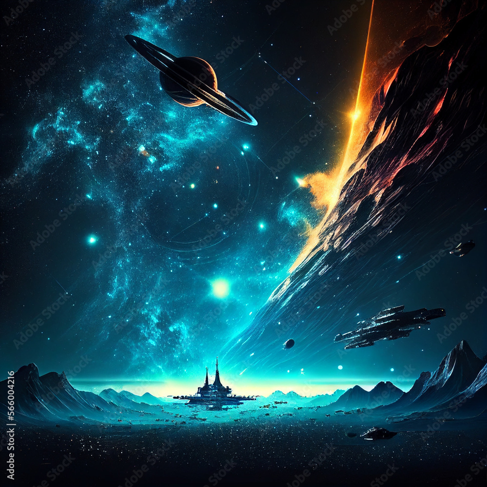 Fondo espacial del universo intergaláctico creado con IA generativa ...