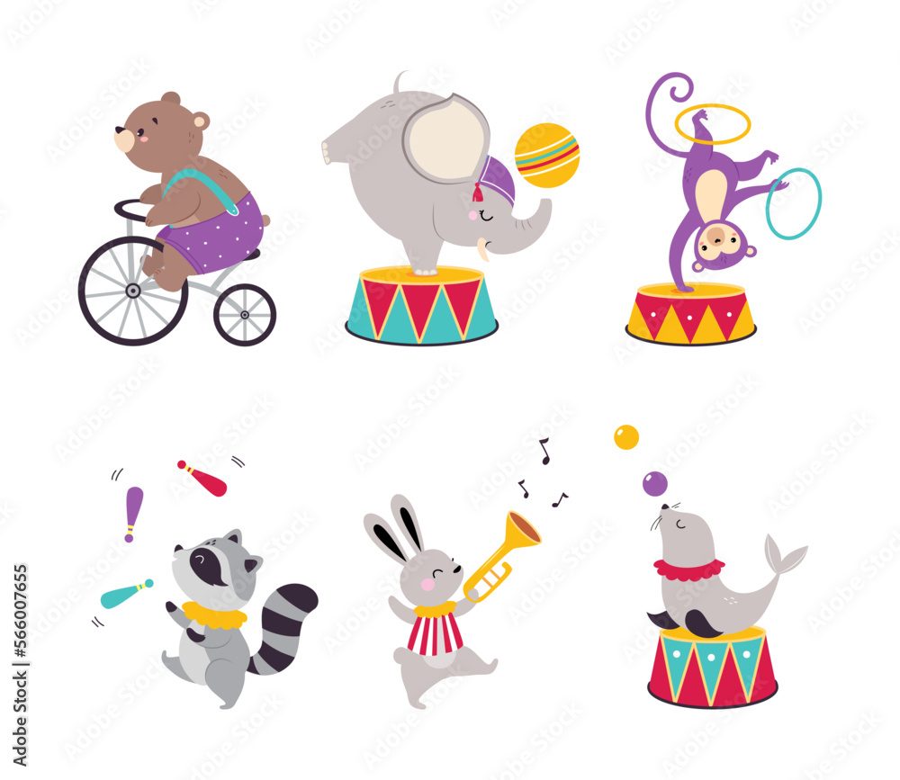 Cute Circus Animals Clipart
