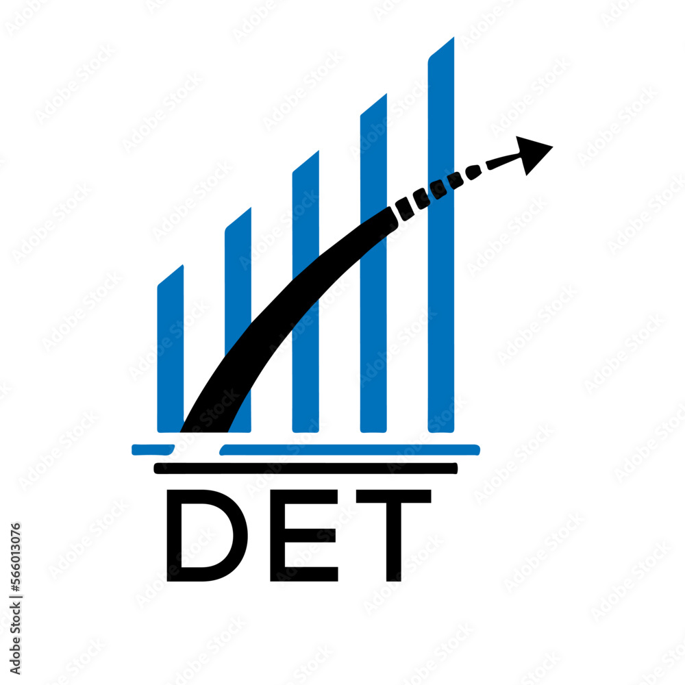 DET letter logo. DET blue image on white background. DET vector logo ...
