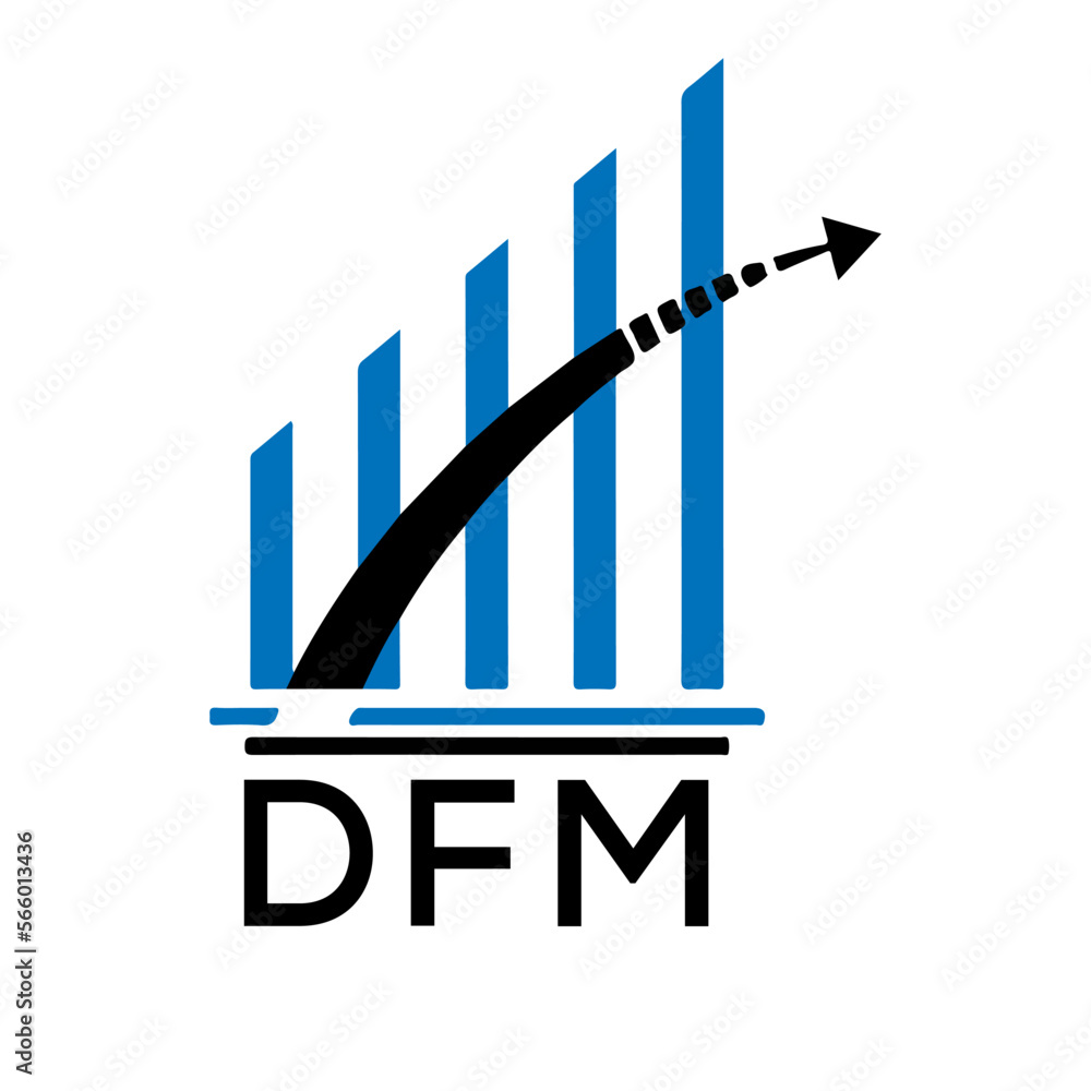 Vecteur Stock DFM letter logo. DFM blue image on white background. DFM vector logo design for ...