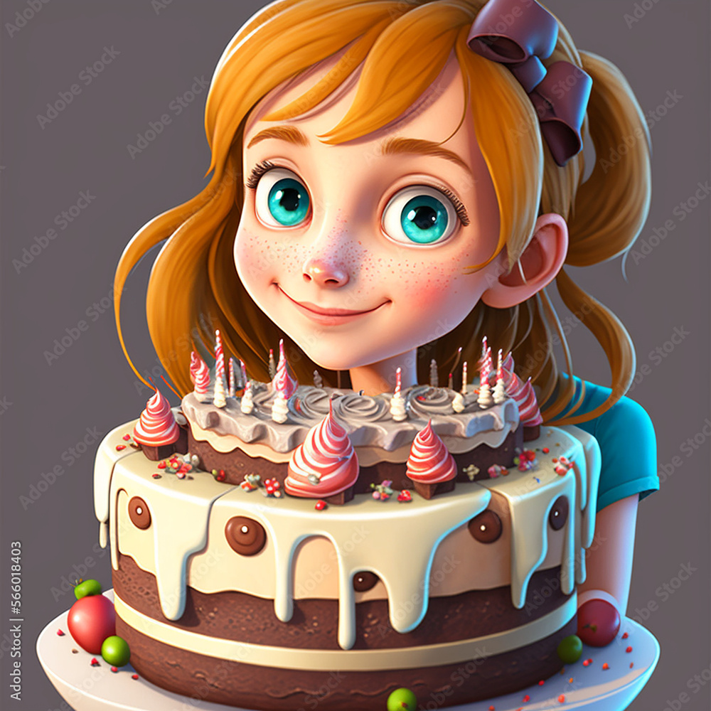 Artificial ai birthday invitation card illustration Stock Illustration ...