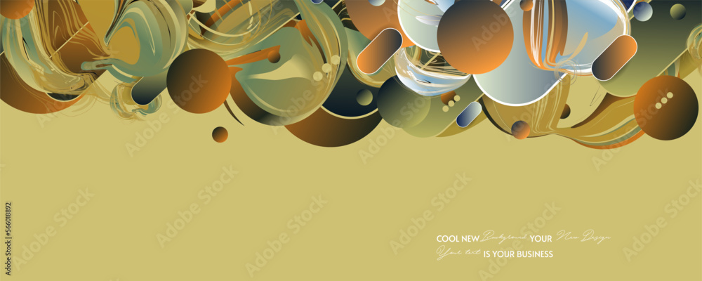 Abstract volumetric forms in the creative universal artistic background ...