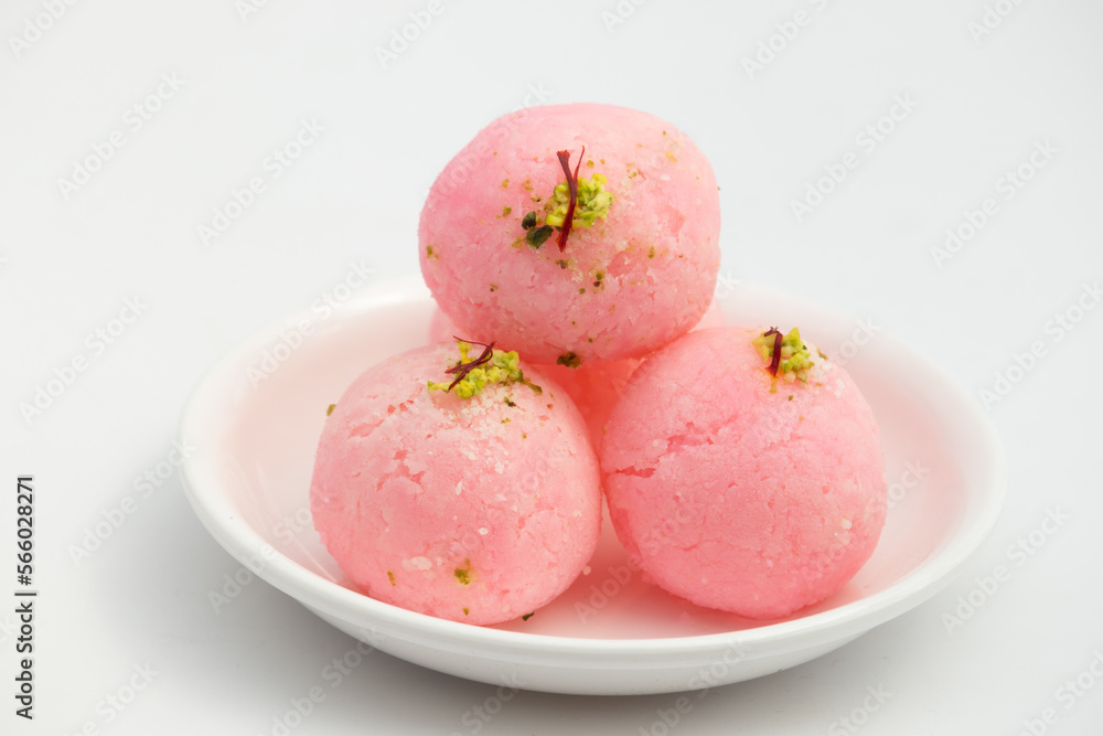 Indian Bengali Mithai Pink Rose Raskadam Also Called Kheer Kadam ...