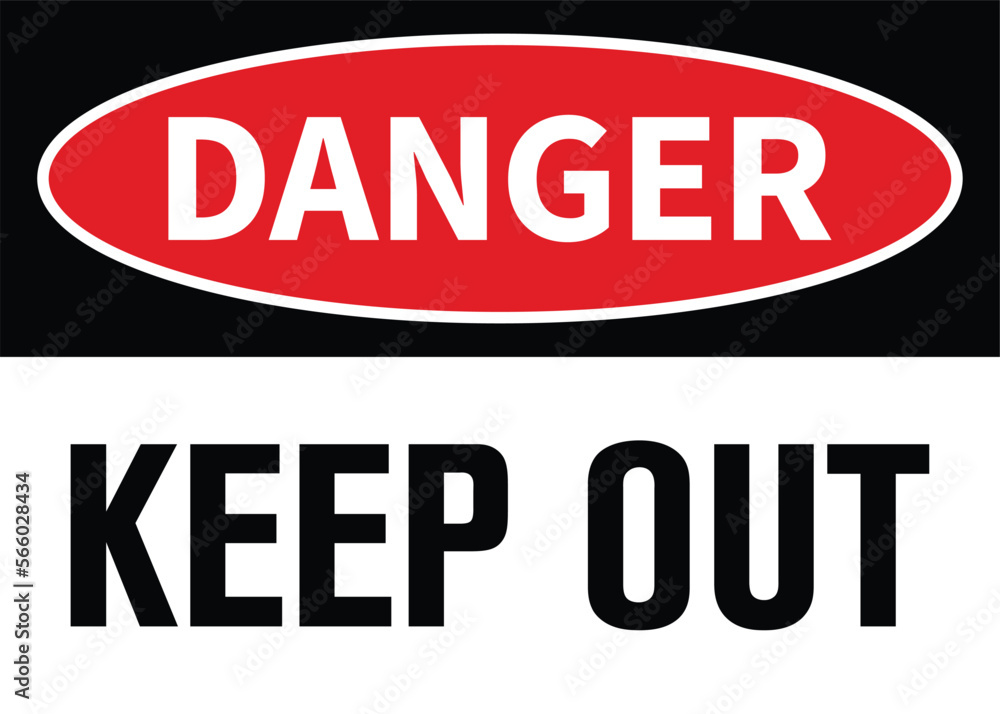 Danger - Keep Out sign flat vector for print and websites Stock Vector ...