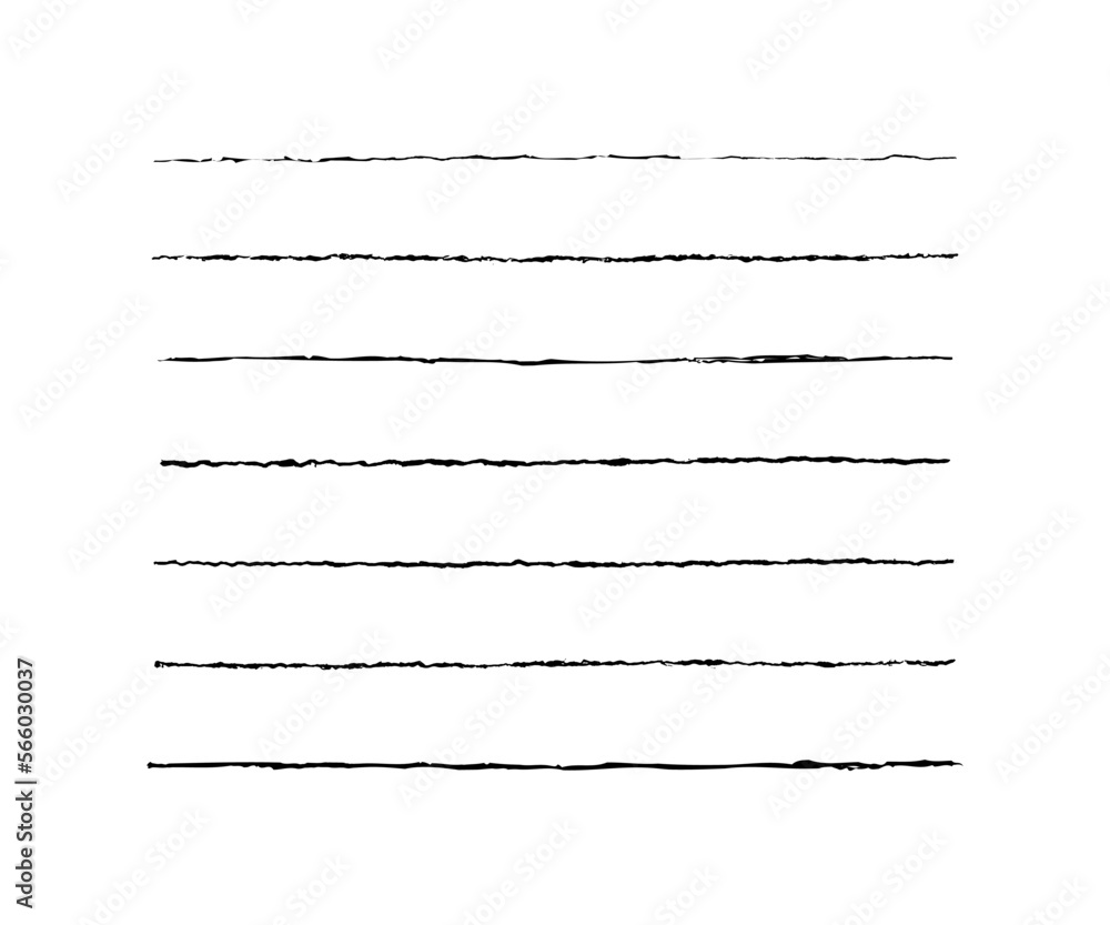 Line underline. Set strike lines black color isolated on white ...