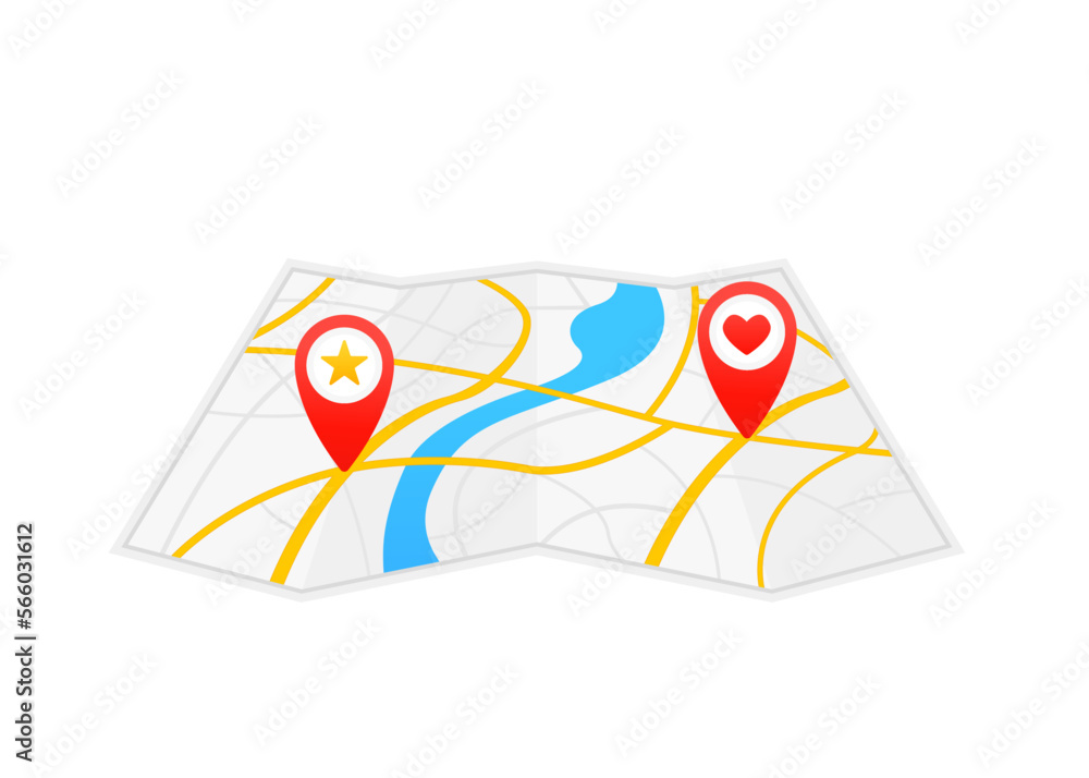 Map with pin. Gps-navigation and place of movement. We have moved the ...