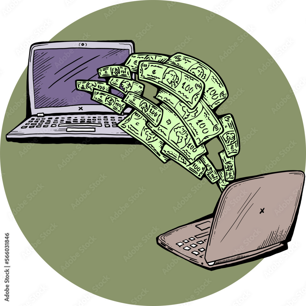 Money cash flying into and out of wallet. Income transfer, currency ...