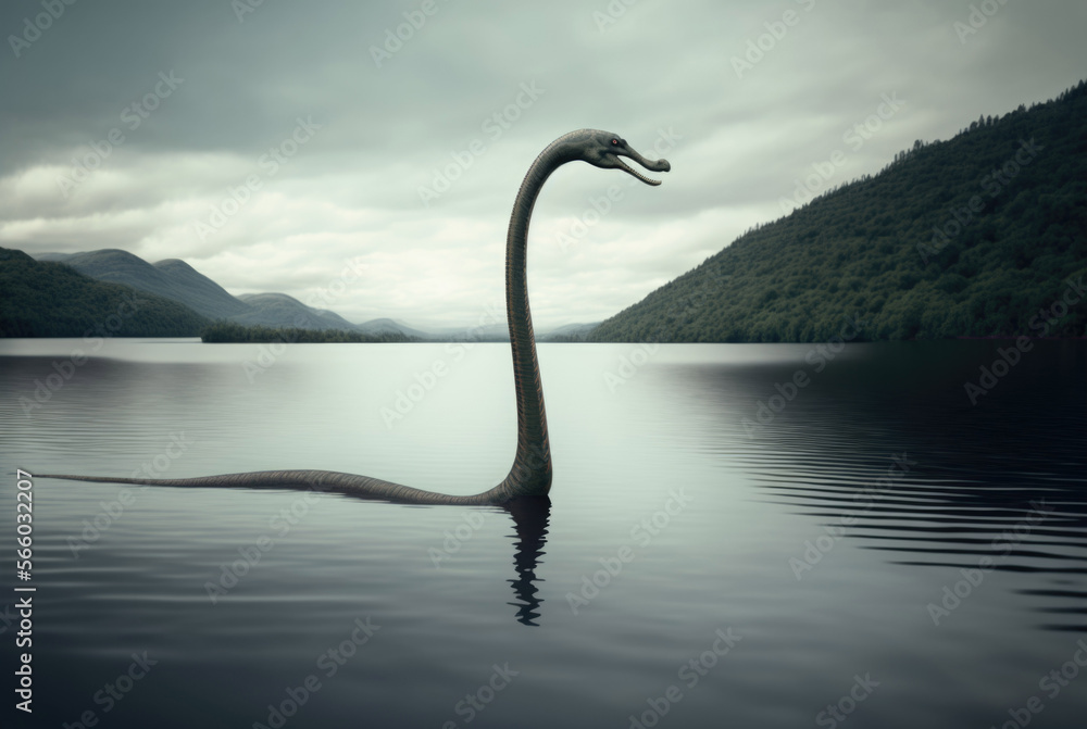 Loch Ness monster. Generative AI Stock Illustration | Adobe Stock
