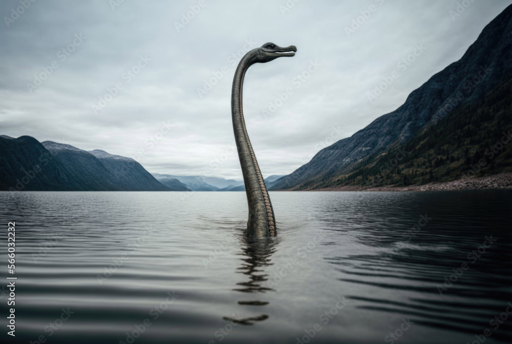 Loch Ness monster. Generative AI Stock Illustration | Adobe Stock