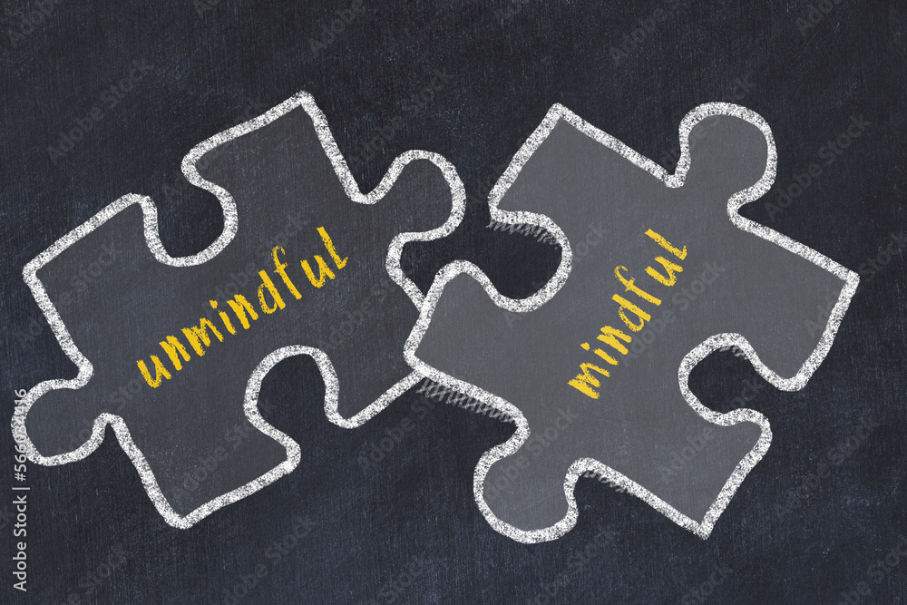 Concept of dealing with troubles. Chalk sketch of connecting puzzles ...