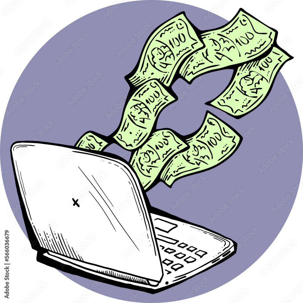 Money cash flying into and out of wallet. Income transfer, currency ...