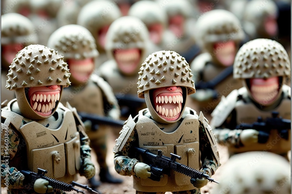Teeth as many little solders, concept of Military Formation and ...
