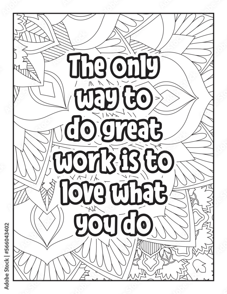 inspirational words coloring book pages design. motivational quotes ...