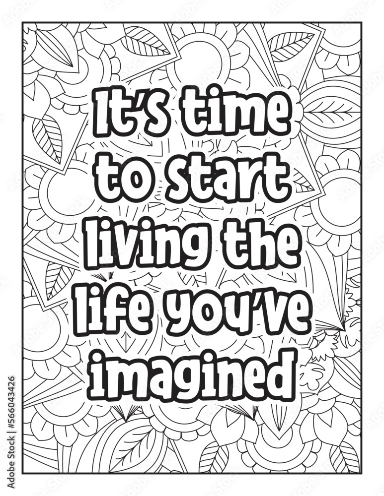 inspirational words coloring book pages design. motivational quotes ...