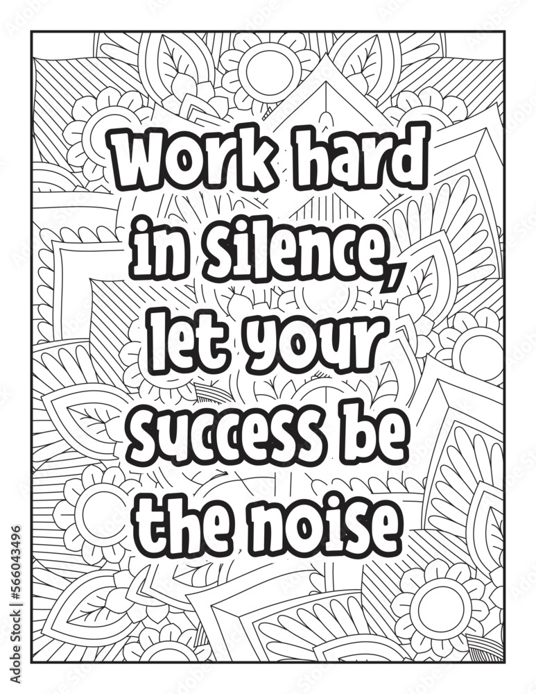 inspirational words coloring book pages design. motivational quotes ...