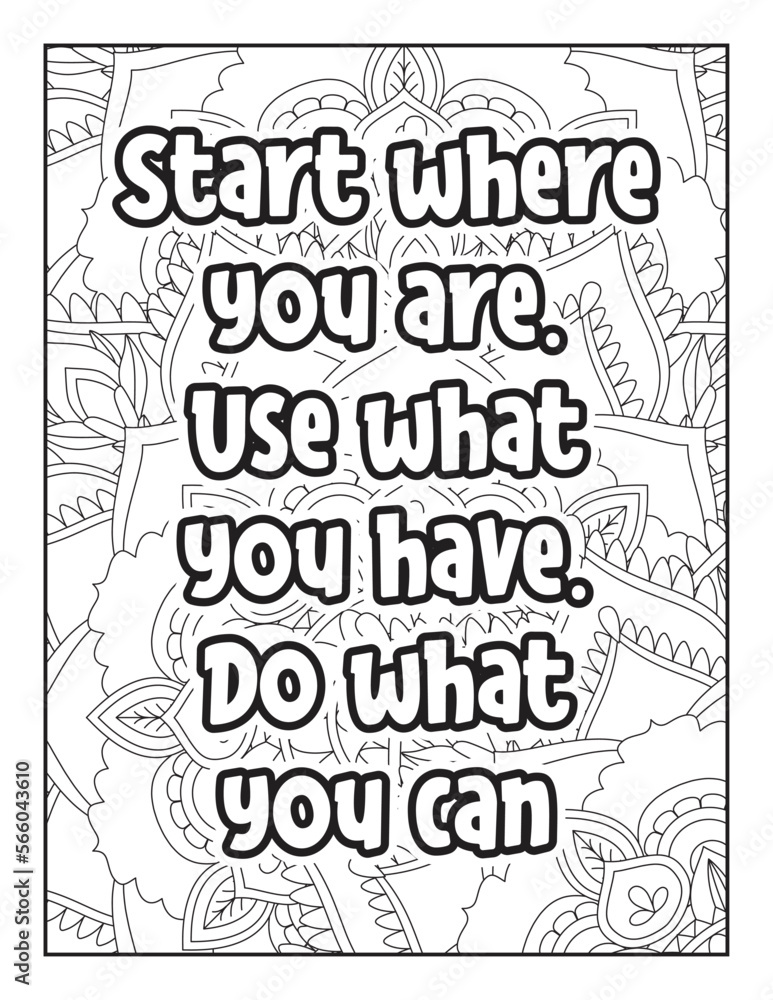 inspirational words coloring book pages design. motivational quotes ...