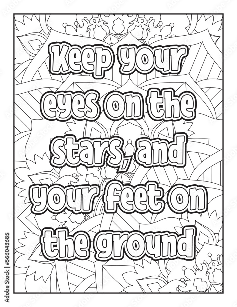inspirational words coloring book pages design. motivational quotes ...