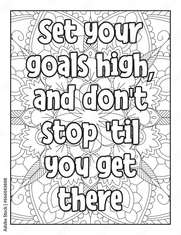inspirational words coloring book pages design. motivational quotes ...