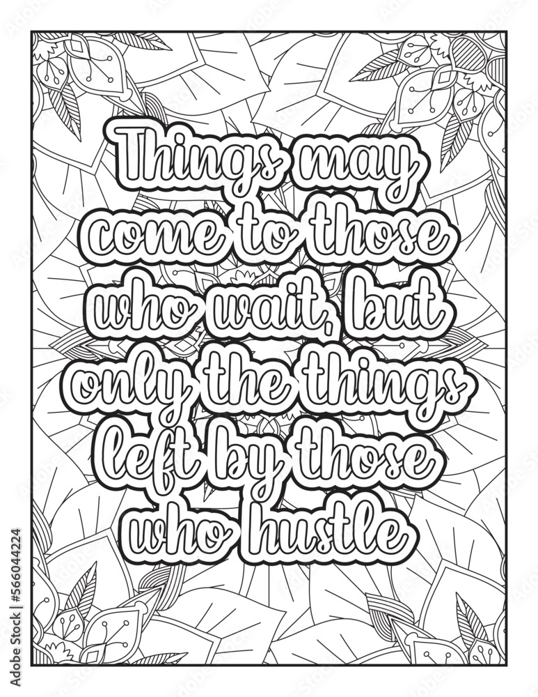 inspirational words coloring book pages design. motivational quotes ...