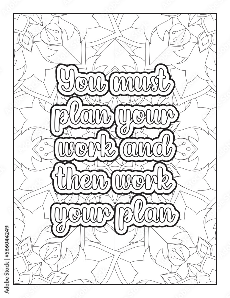 inspirational words coloring book pages design. motivational quotes ...