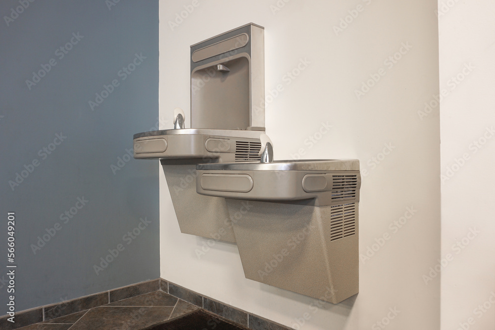 drinking water fountain station inside the building Stock Photo | Adobe ...