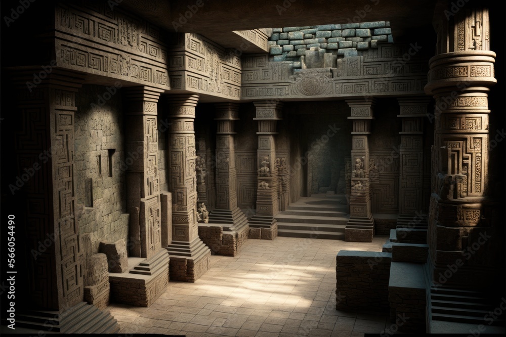 Inside of an Inca temple created with generative ai Stock Illustration ...