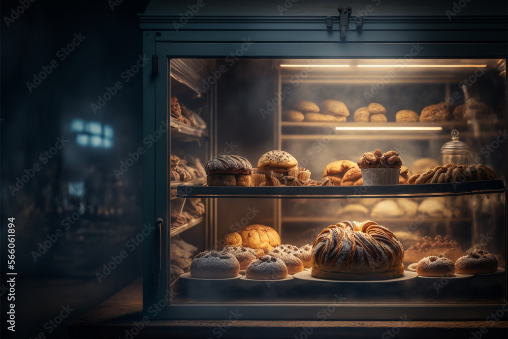 Bakery interior background. Bakery shop. Pastry shop. Generative AI ...