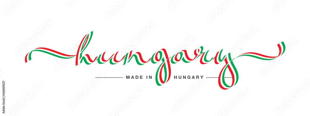 Made in Hungary new modern handwritten ribbon shaped calligraphy ...