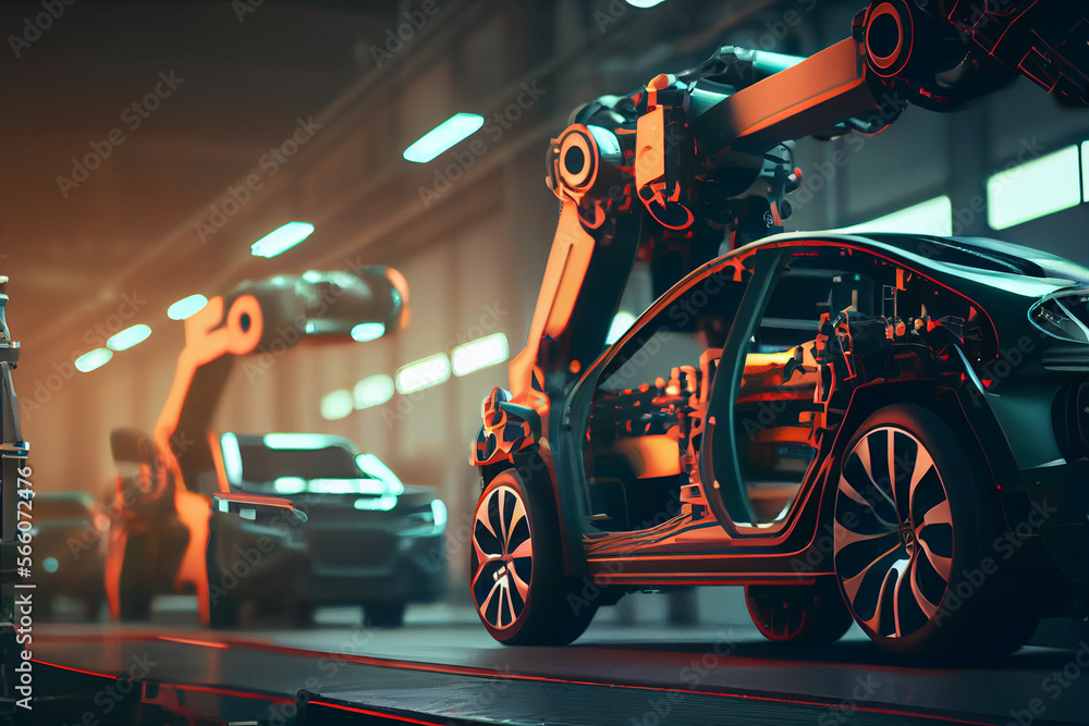 Car industry manufacturing Automated Robot Arm Assembly Line of ...