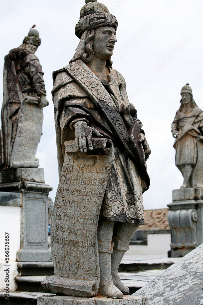 The statue of prophet Baruch by Aleijadinho at the Basilica do Bom ...