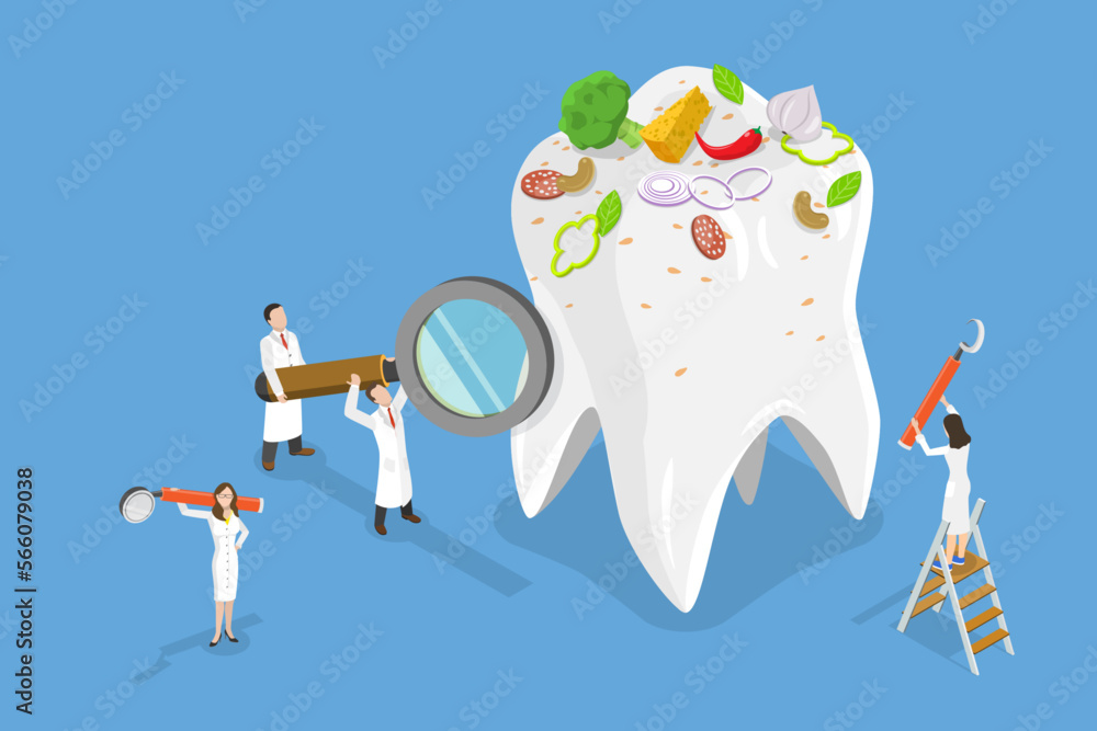 3D Isometric Flat Vector Conceptual Illustration of Unhealthy Tooth ...