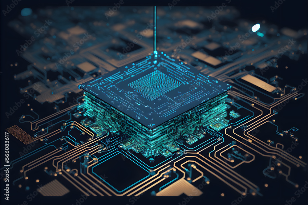 computer motherboard, circuit, AI, big data, quantum computer, future ...