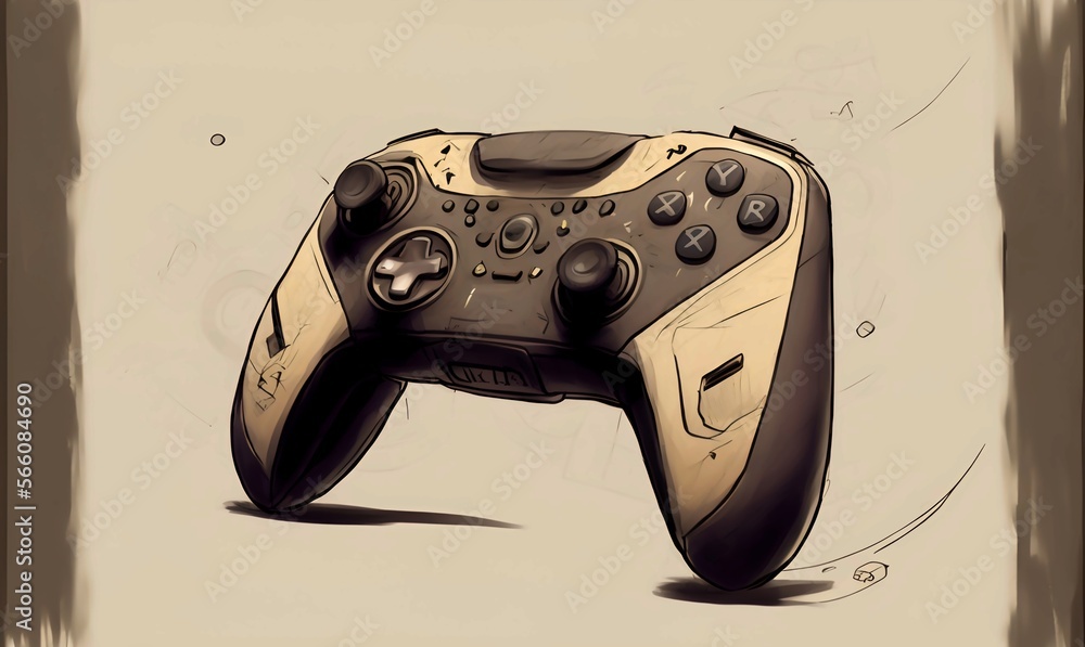 Concept art of a game controller Stock Illustration | Adobe Stock