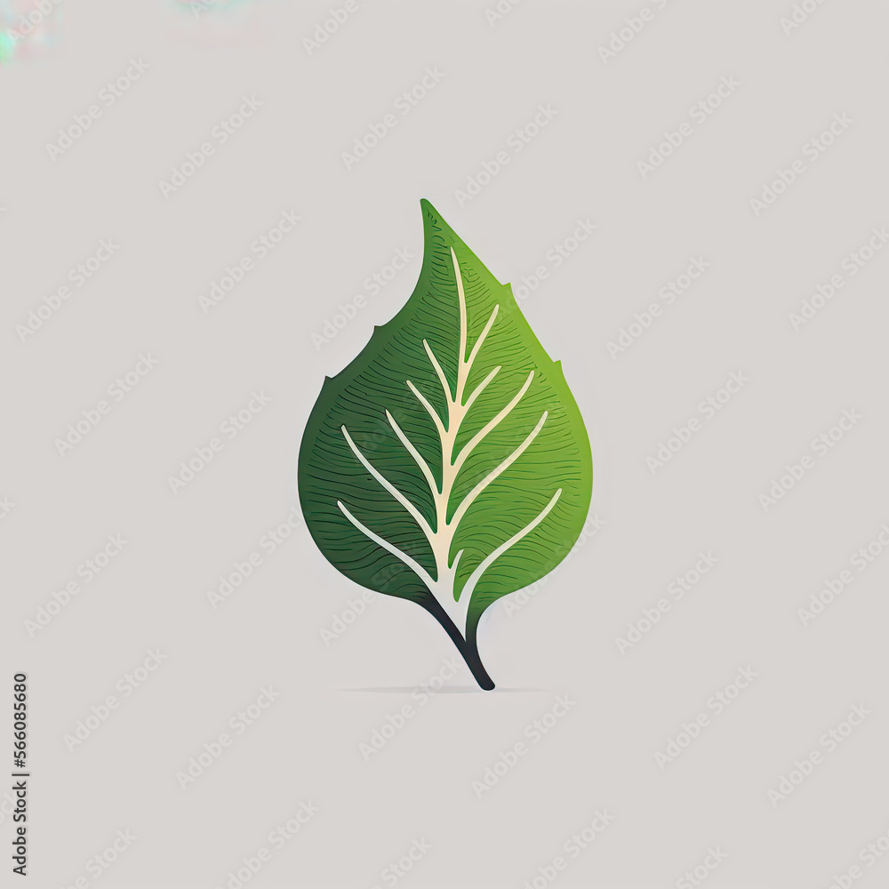 Logo icon of a leaf, made using generative ai Stock Illustration ...