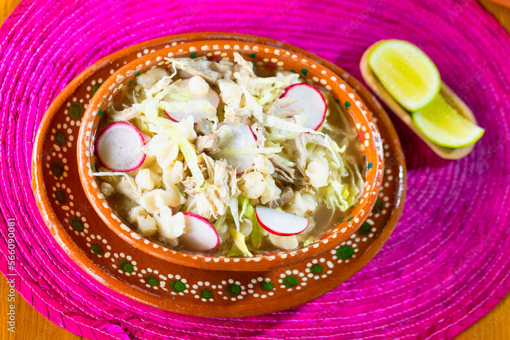 Pozole, comida tipica mexicana Stock Photo | Adobe Stock