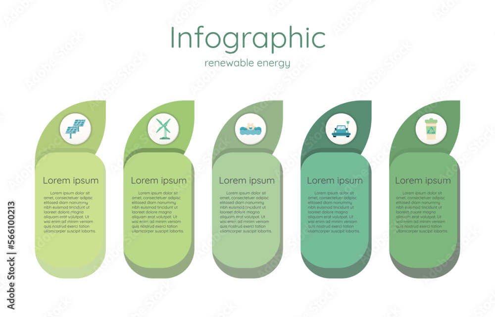 Vetor de Infographic renewable energy template for energy consumption sustainable information ...
