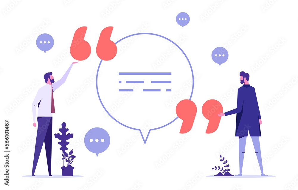 Quote vector illustration, punctuation quotation mark persons concept ... Quote vector illustration, punctuation quotation mark persons concept ...