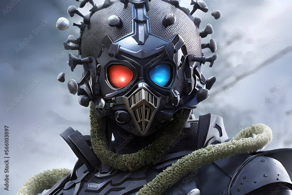 corvid anime character virus spike with mask Stock Illustration | Adobe ...