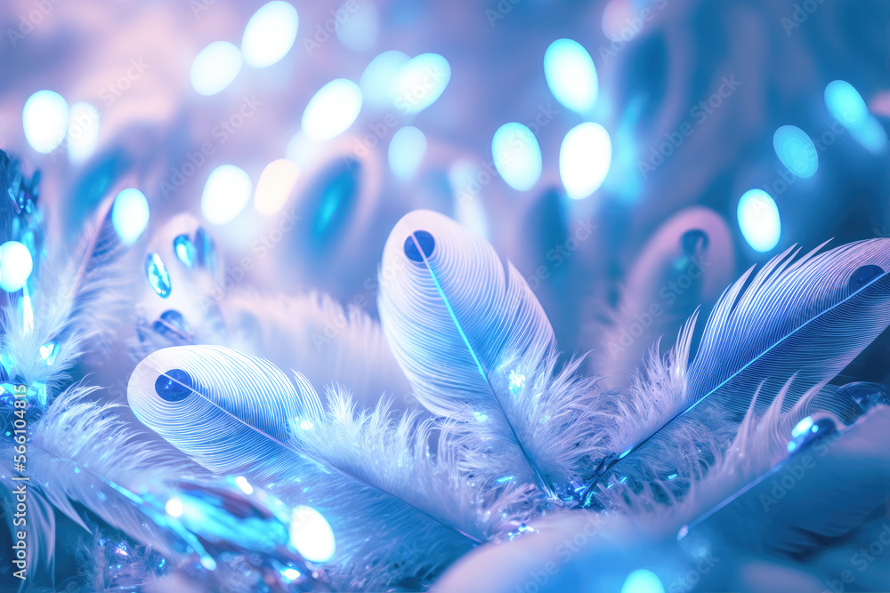 Beautiful Light Blue Feathers Abctract Background. Created with ...