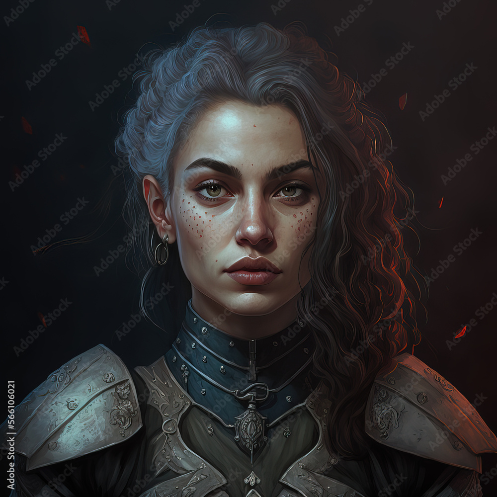 Woman Portrait, DnD character portrait, dungeon and dragons avatar rpg ...
