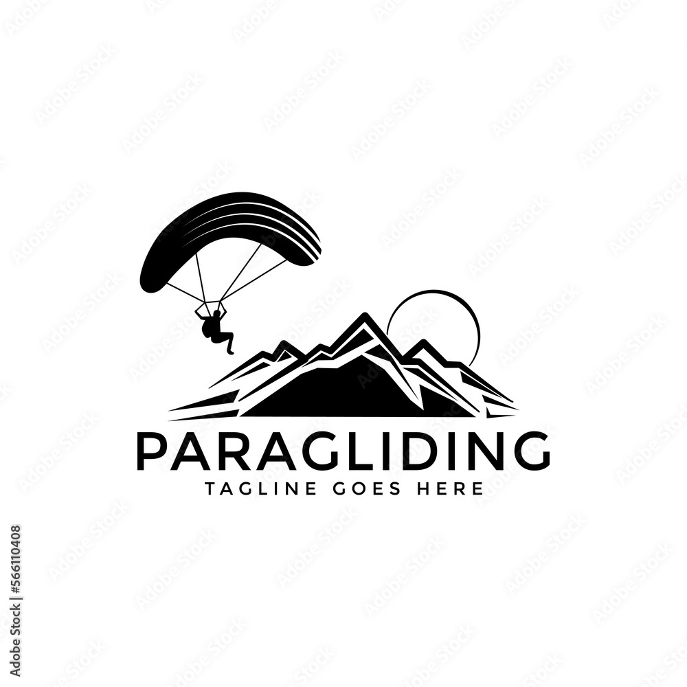 High Adventure Paragliding logo design inspiration. Paragliding logo ...